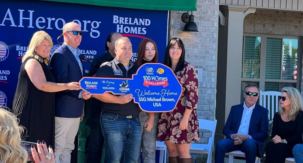 SSG Brown accepts house from Helping a Hero, Breland Homes - news